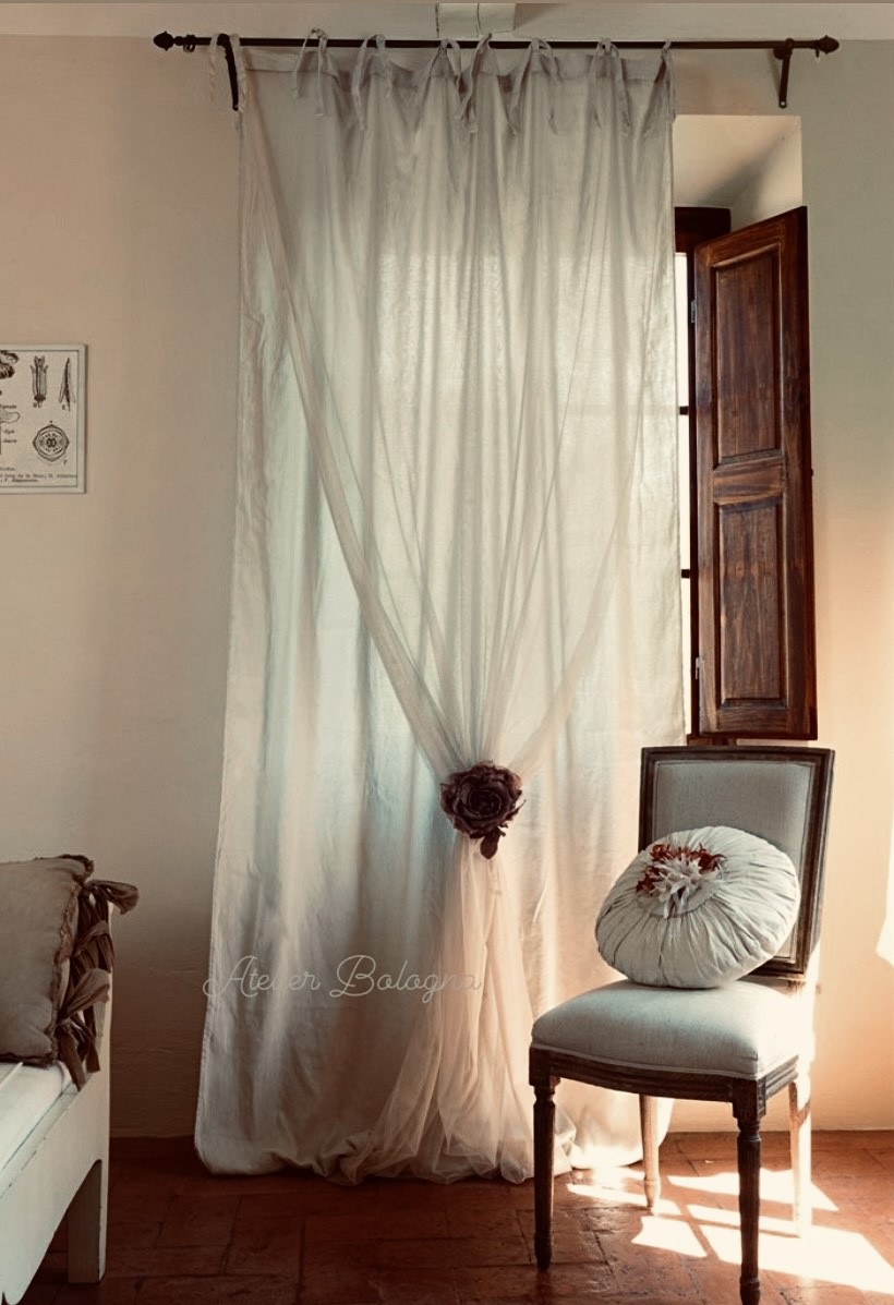 Set 2 tende in lino colore Argilla – Atelier Bologna